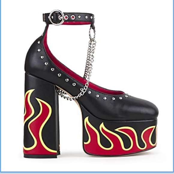 Lamoda | Shoes | Luxury Brand Lamoda Black And Red Platform Heels With ...